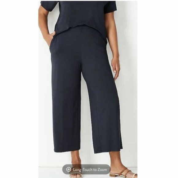 J. Jill | Pants & Jumpsuits | Jjillnavy Fitonthego Wide Full Leg Crops ...